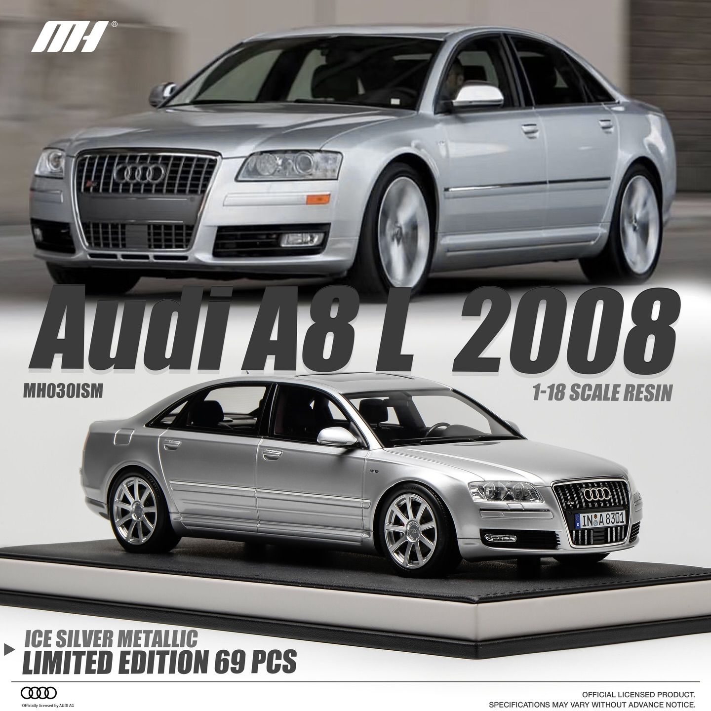 1:18 Motorhelix - 2008 Audi A8L W12 Quattro Beige Pearl