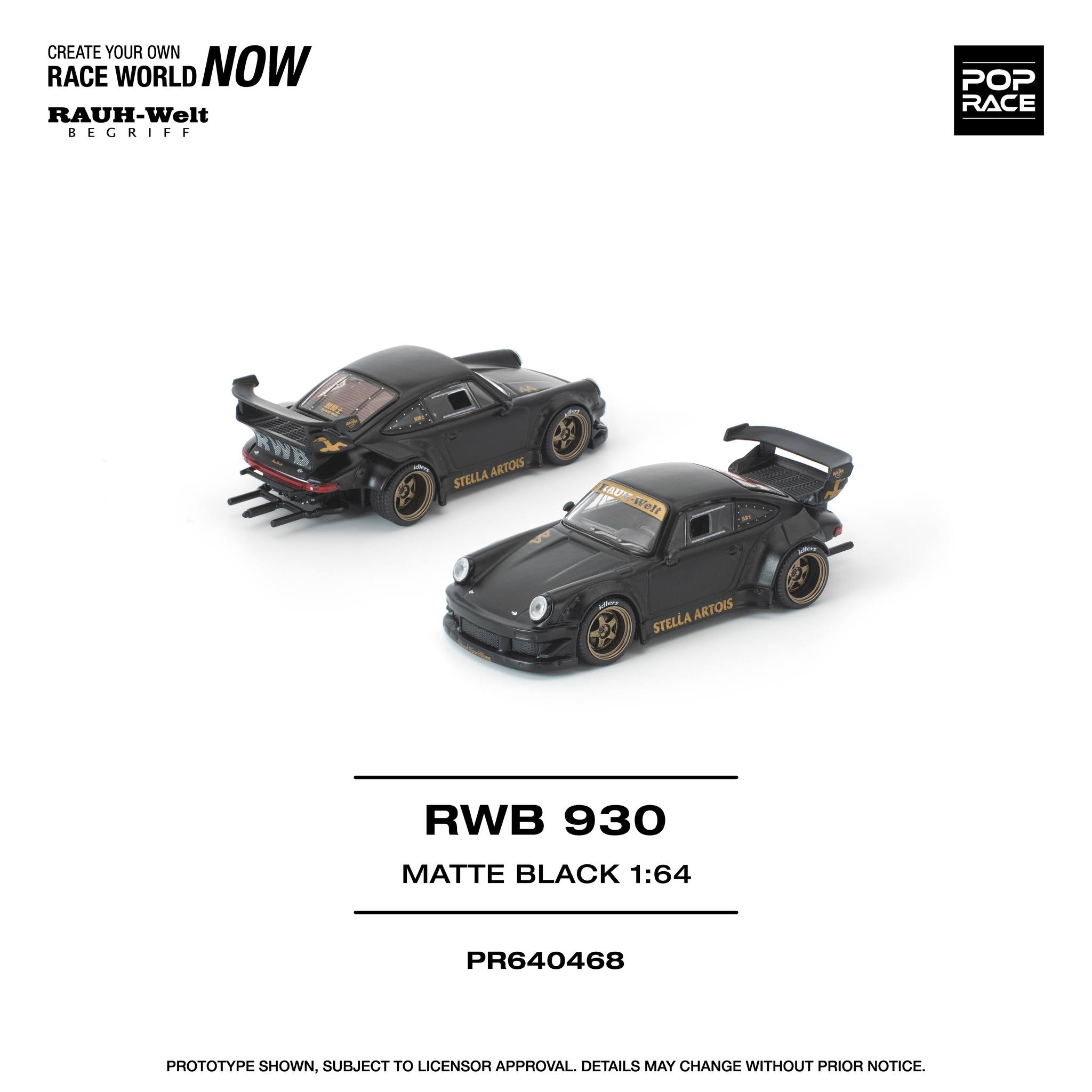 1:64 Pop Race Limited - RWB 930 *STELLA ARTOIS*, matte black