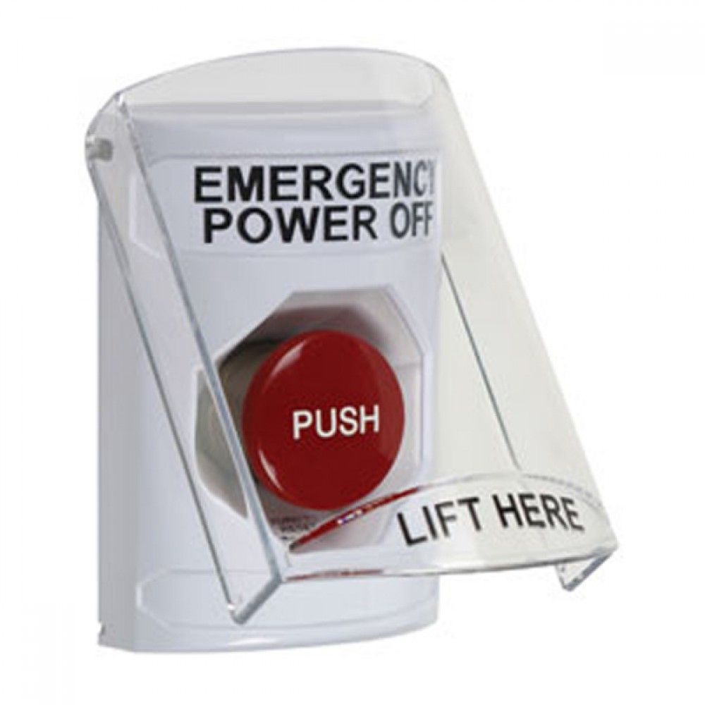 WHITE EPO Emergency Power Off Station with Protective Cover (Not for ...
