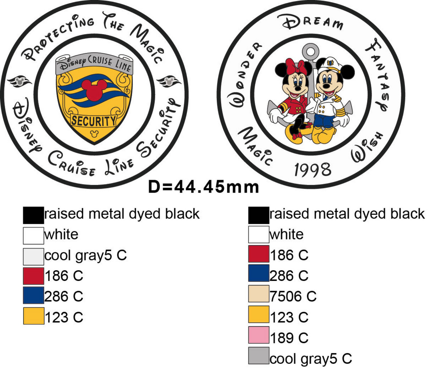 Unofficial Disney Cruise Line Security Challenge Coin 1.75”