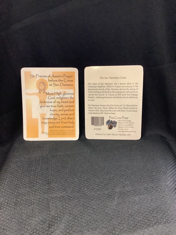 San Damiano Cross Prayer Card