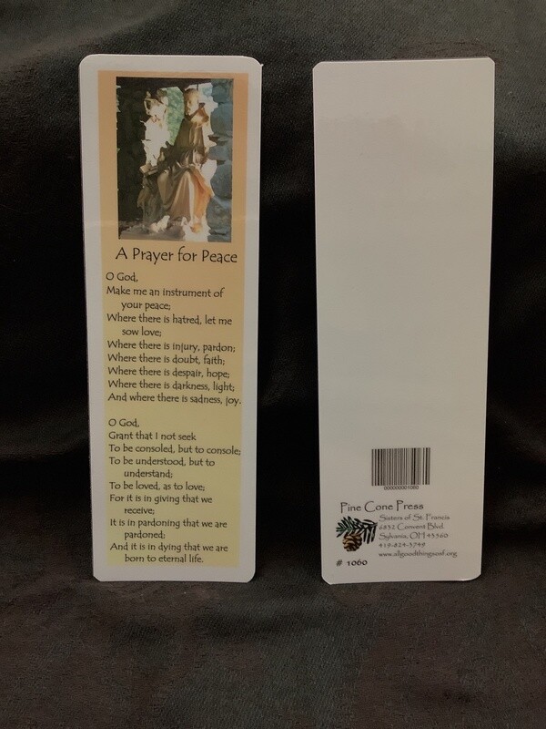 Peace Prayer St. Francis Bookmark