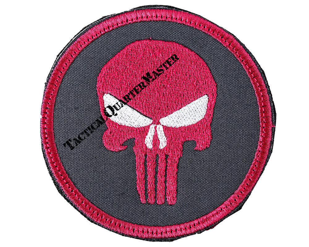 Punisher Skull Patch Pink With Grey