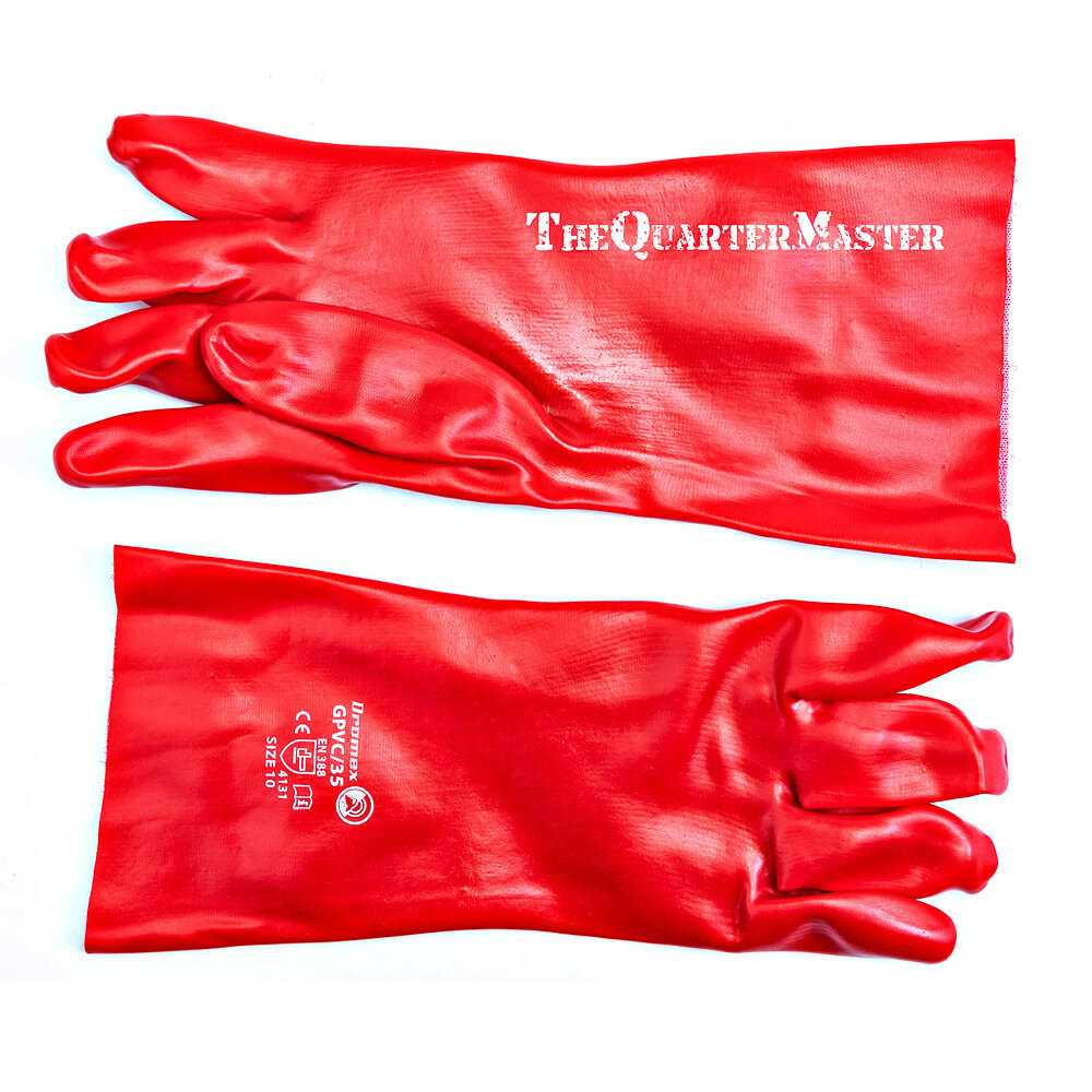 Glove PVC Red Open Cuff 8" (200mm)