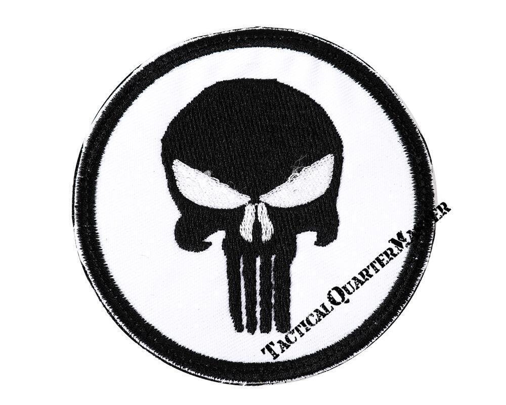 Bushveldt Punisher Skull Patch Black & White