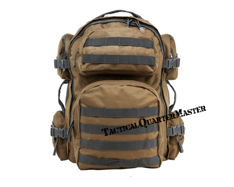 Tactical Backpack - Tan w/Grey Trim