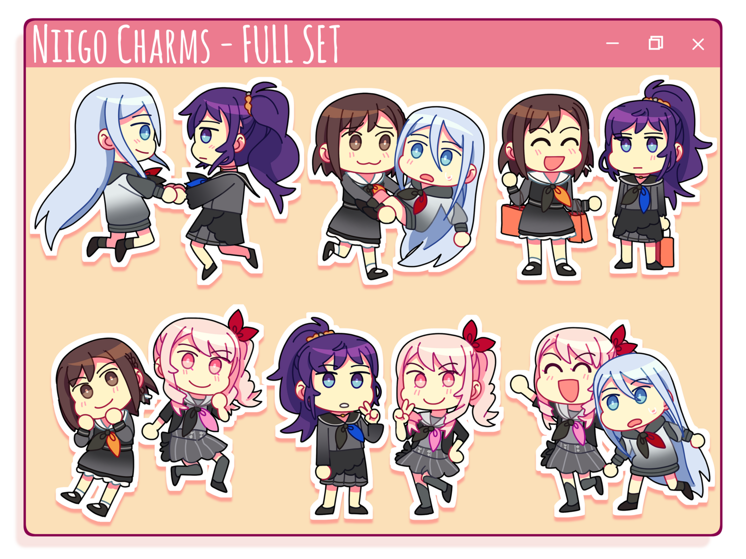 FULL SET: 25-ji, Nightcord de. Pairings 2.5-inch Charms [PREORDER]