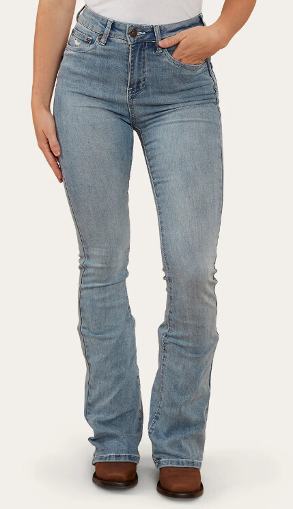 WJE - PENNY WOMENS HIGH RISE BOOTLEG JEAN - LIGHT BLUE