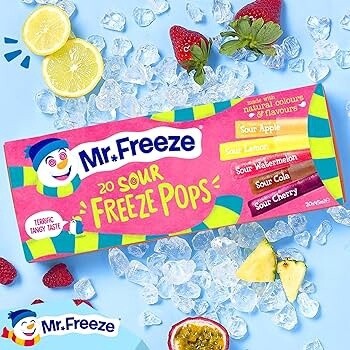 UK Mr Freeze Sour Freeze Pops 20pc