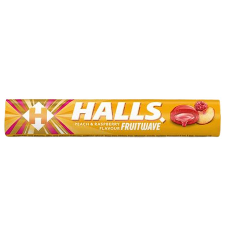 Halls Fruitwave Peach & Raspberry 45g