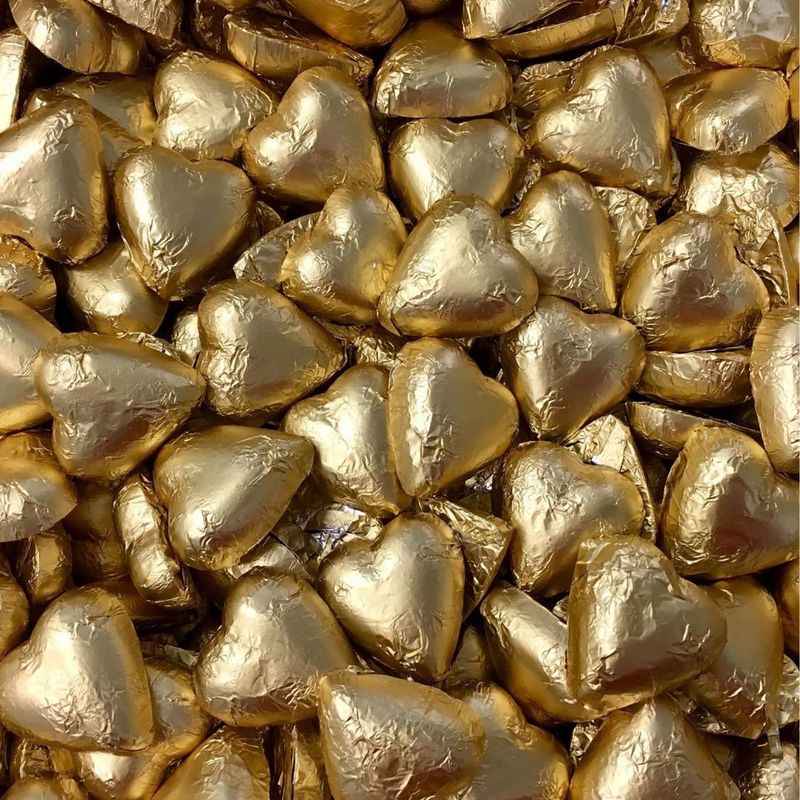 Chocolate Foiled Heart 500g - Gold