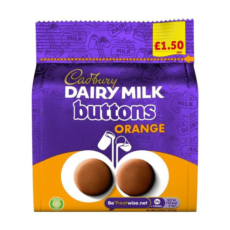 UK Giant Milk Choc Buttons - Orange