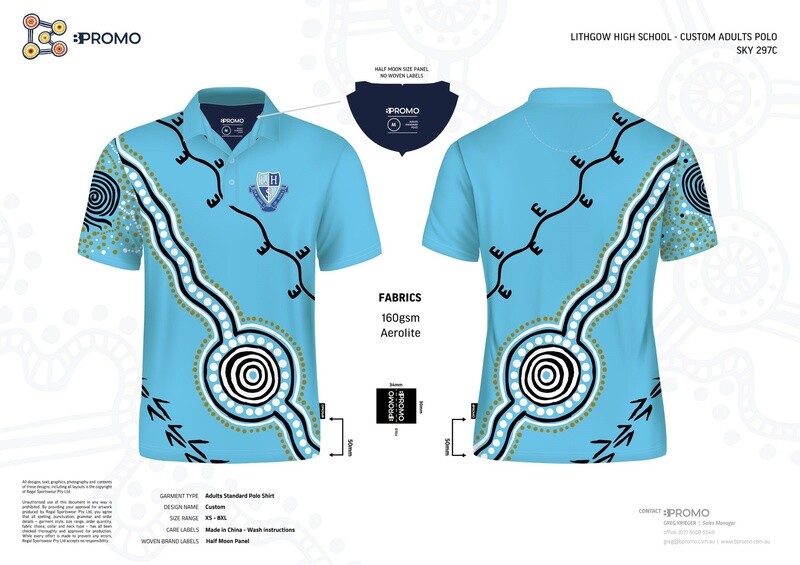 Junior Indigenous Polo Shirt - Blue