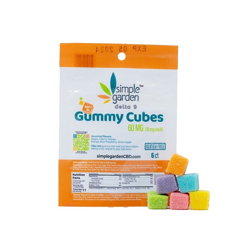 Simple Garden Delta 9 Gummy Cubes 6ct