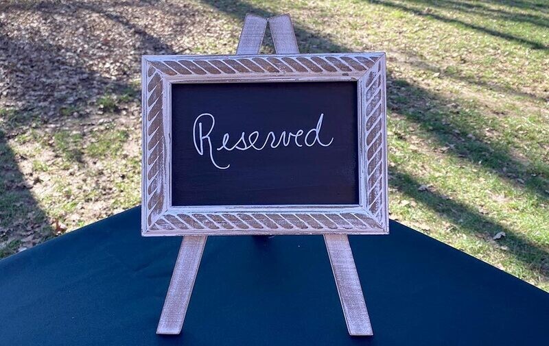 Small Rustic Ivory Table Top Easel Chalkboard Sign - Something Borrowed ...