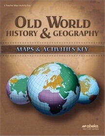 Used ABEKA 5 OLD WORLD HISTORY & GEOGRAPHY MAP/ACT KEY 4th edition
