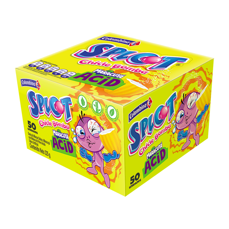 splot maracuya - chicle bomba caja x 50 und
