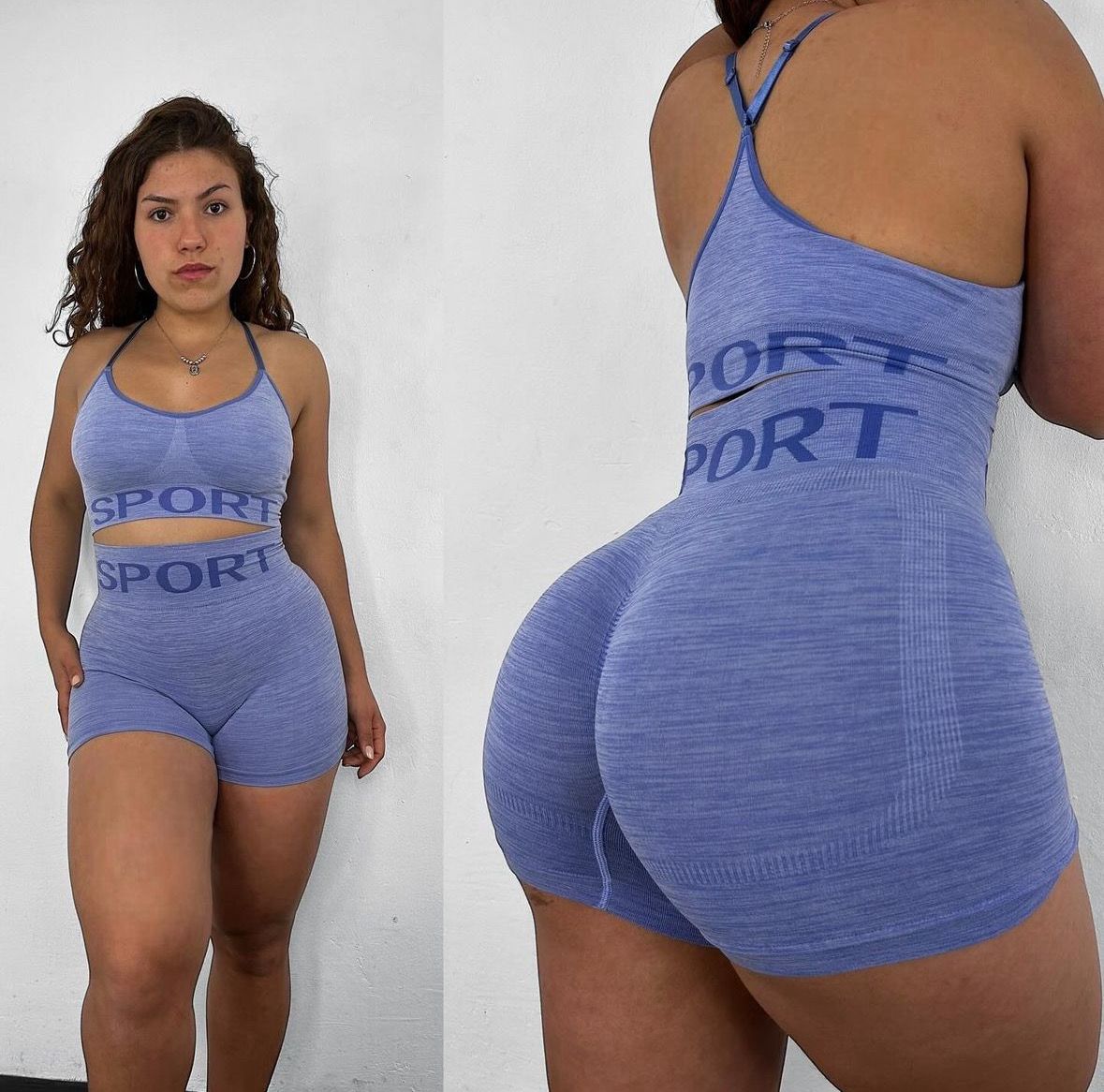 Conjunto de short con push up + sosten deportivo POR MAYOR (Packs de 6 unidades x $250)