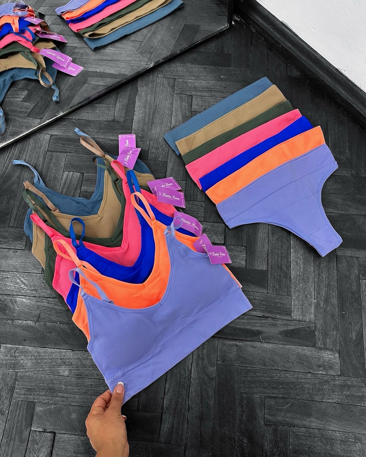 Conjunto morley de ropa interior de tanga y sutien con push up