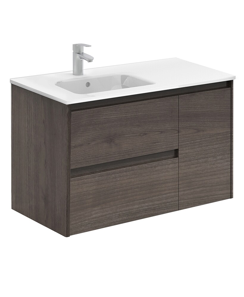 SONAS Dijon 90cm Samara Ash Wall Hung Vanity Unit