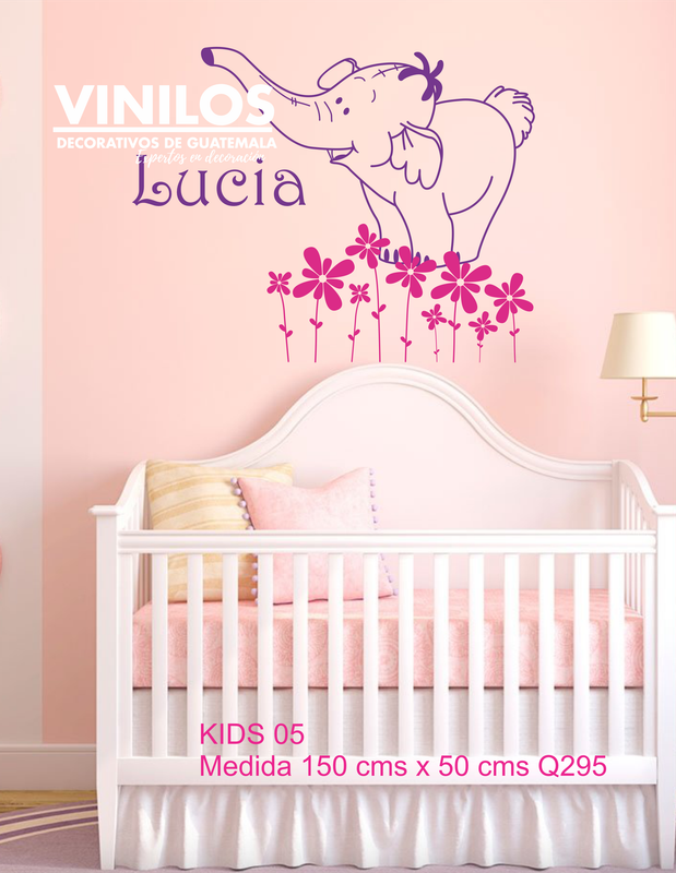 Set de elefantita con flores Kids05