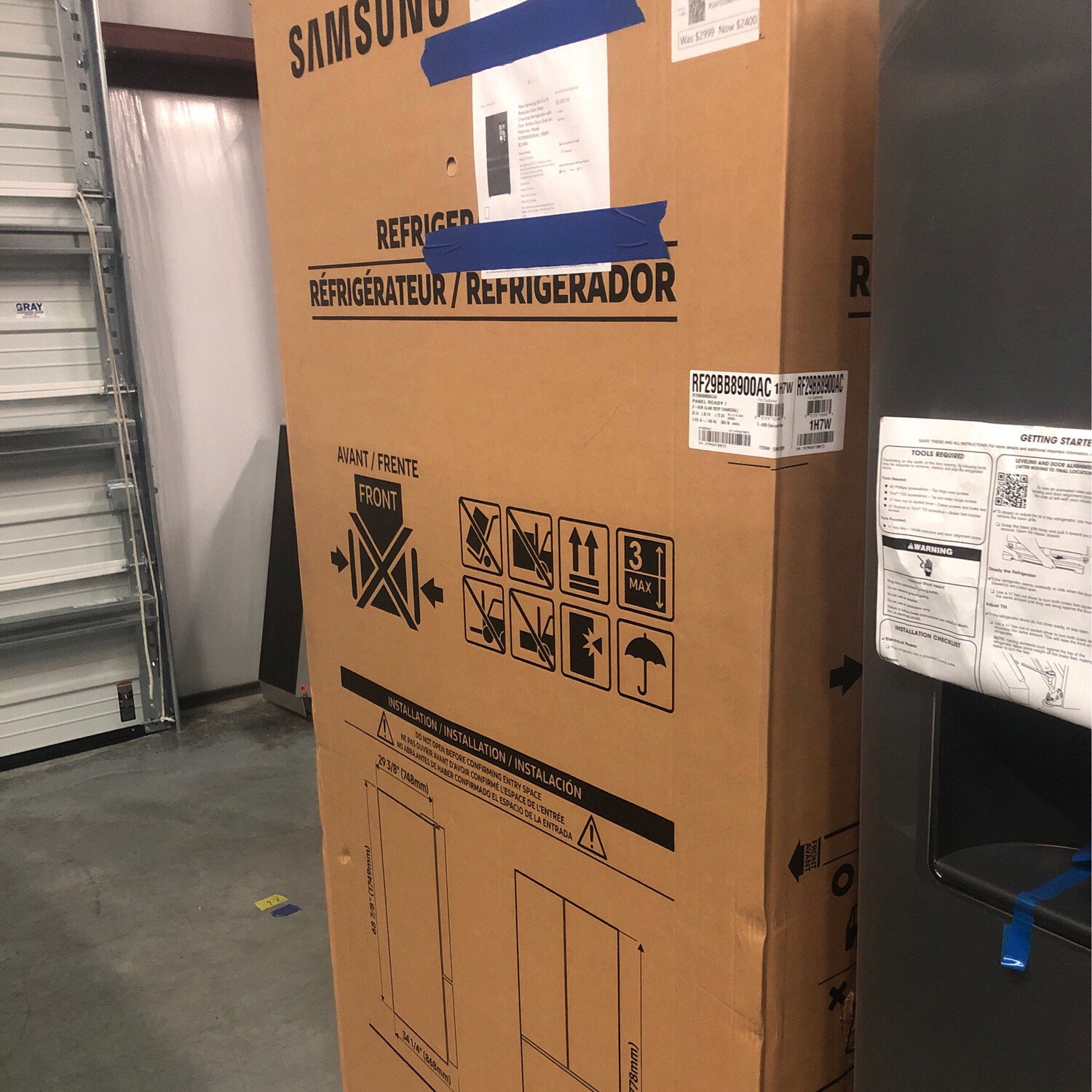 Samsung 28.6 Cu Ft Bespoke Glam Deep Charcoal Refrigerator with Door ...