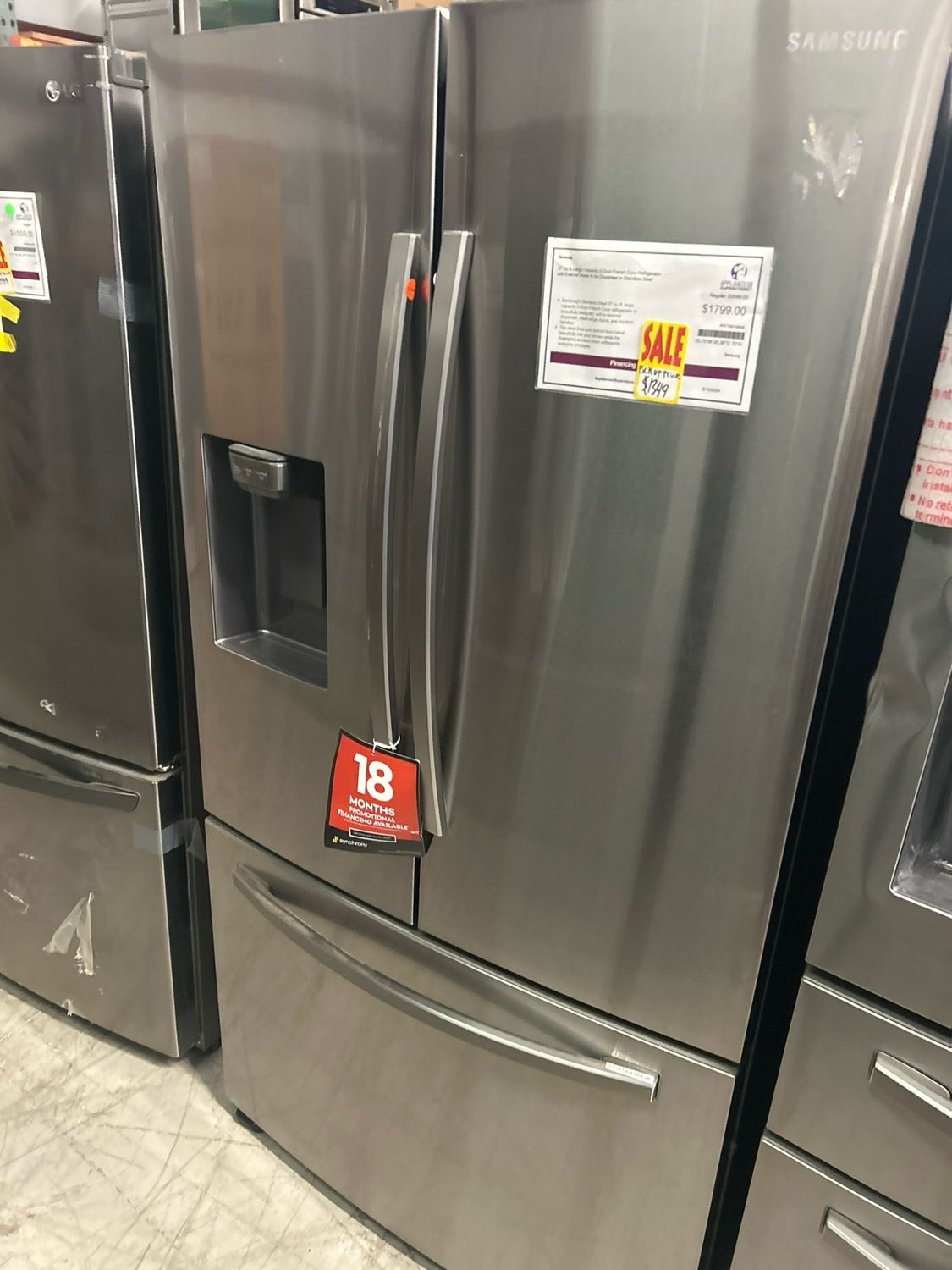 27 cu. ft. Large Capacity 3-Door French Door Refrigerator with External ...