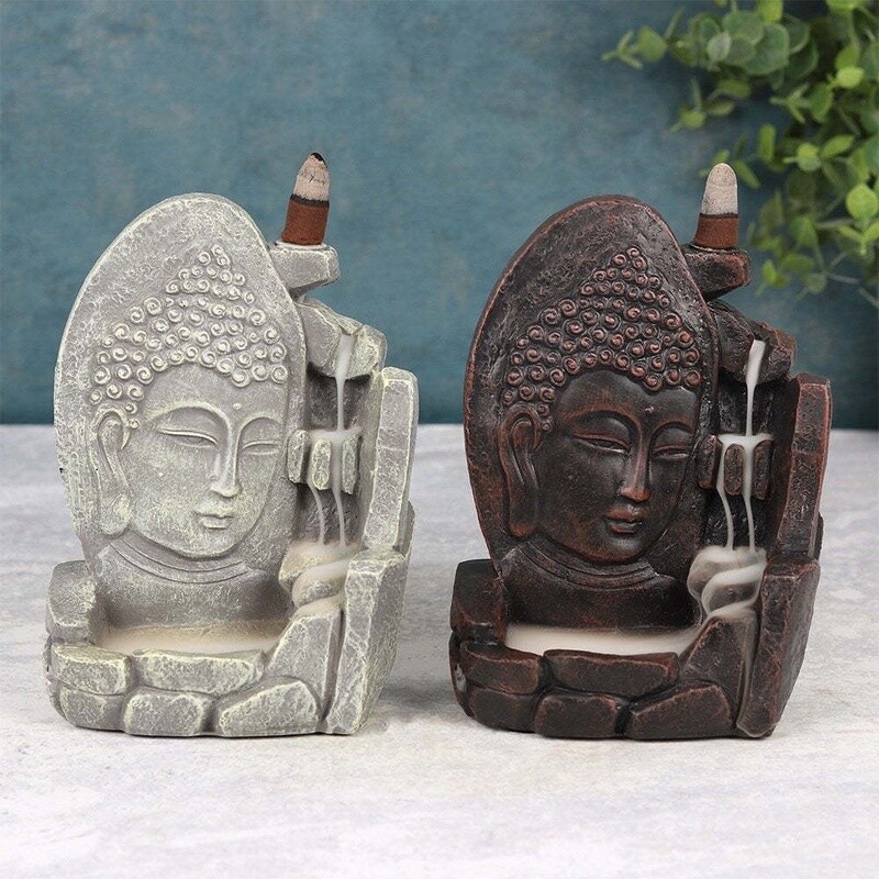 Buddha Face Backflow Incense Burner - 17cm