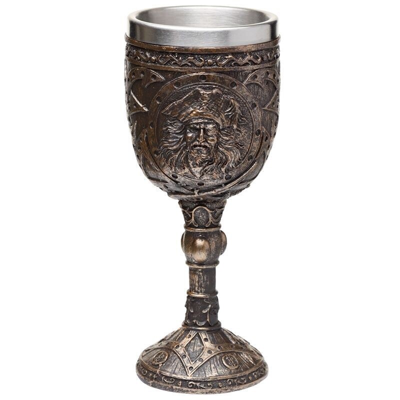 Decorative Brushed Gold Wood Effect Pirate Goblet