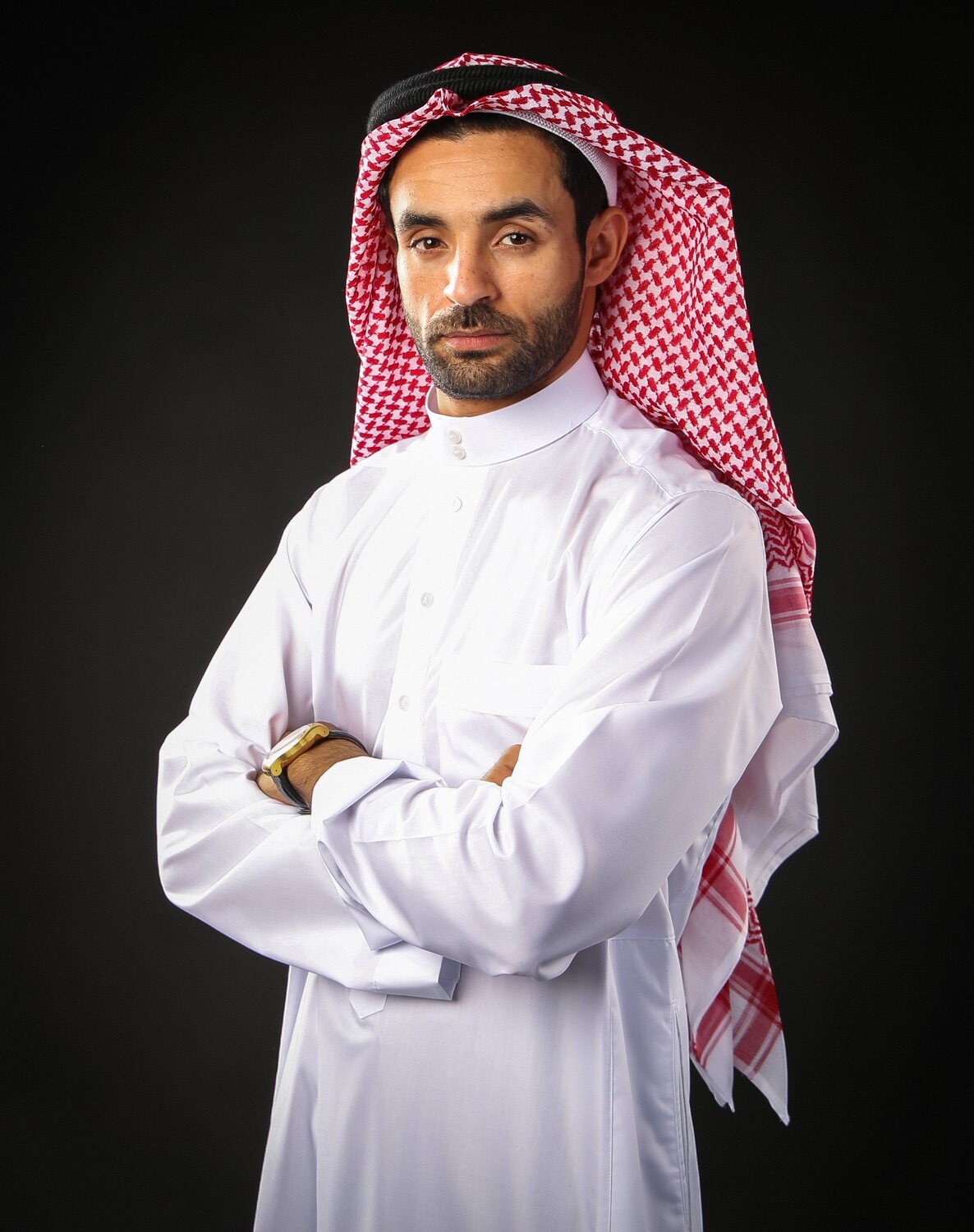 A saudi man on a black background