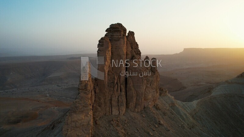 drone footage of the Tuwaiq mountain range in Riyadh in the Kingdom of ...