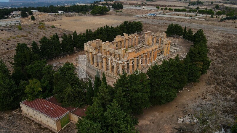 drone footage of the Temple of Zeus, Cyrene, Libya, history of Libya ...
