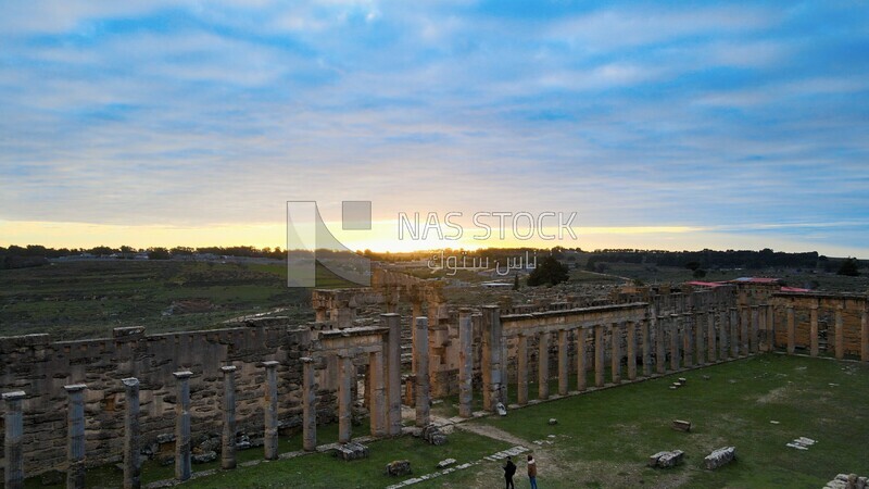 drone footage of the Cyrene archaeological site, Cyrenaica, Libya ...