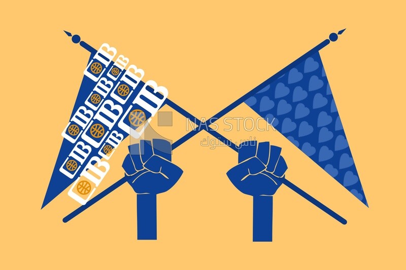 Two flags with cib logo