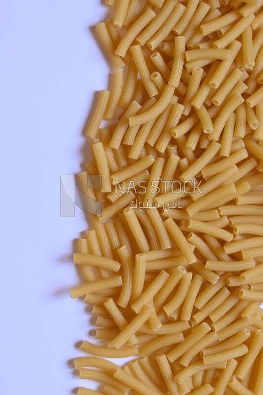 Pattern of Uncooked rigati pasta ,One of the types of pasta