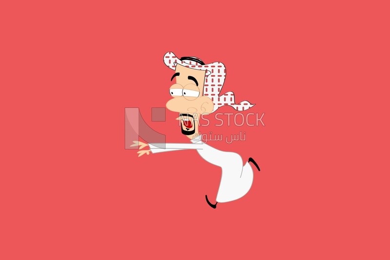 Saudi man, looks running