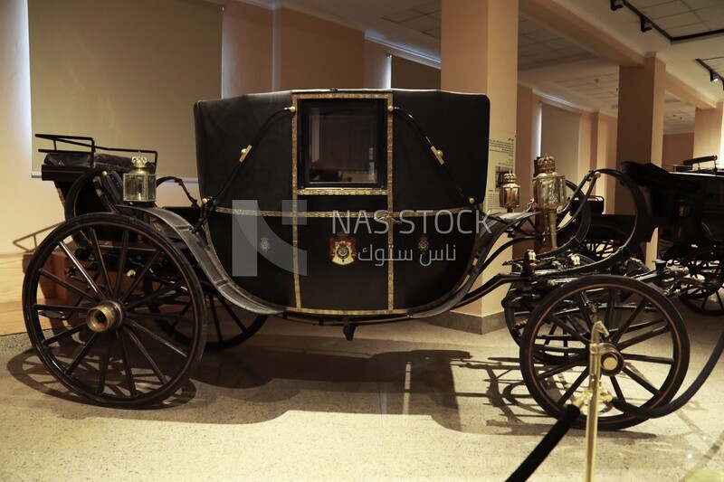 Royal carriage displayed in the Royal Chariot Museum, Cairo, Egypt.