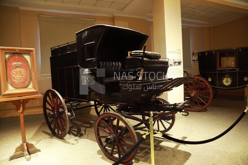 Chariot on display at the Royal Carriage Museum in Cairo, Egypt.