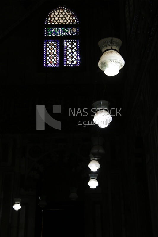 Hanging lamp on the mosque-Madrasa of Sultan Hassan, Sultan Hasan ...