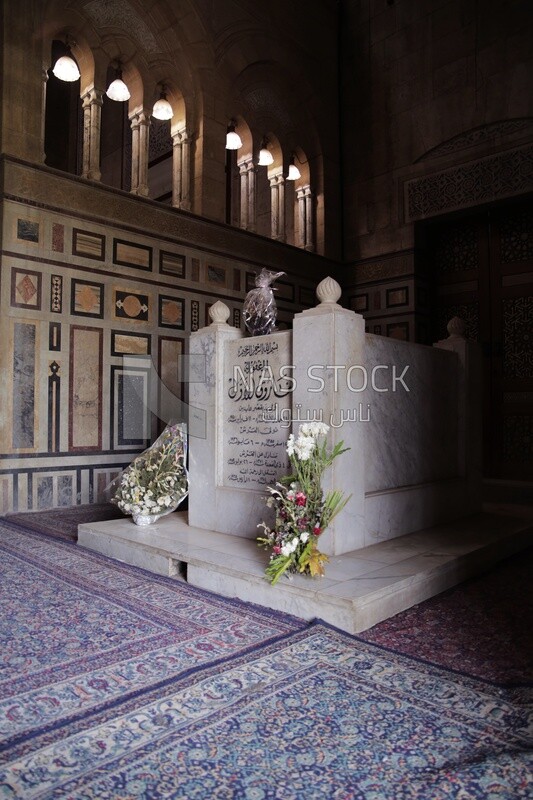 The tomb of King Farouk I in Al-Rifai Mosque opposite the Sultan Hassan ...