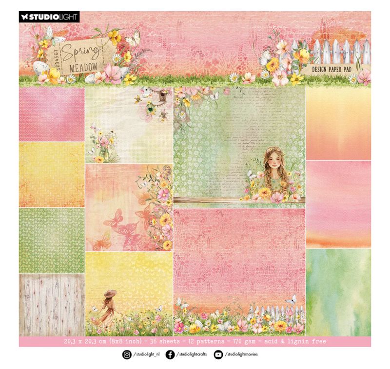 Spring Meadow - Designer Background Paper Pad 36 Sheets