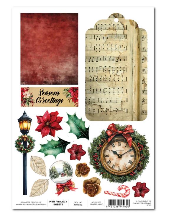 3Quarter Designs Holly Jolly - Mini Project Sheet