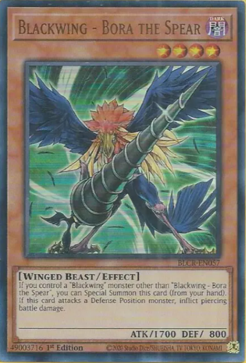 Blackwing - Bora the Spear - BLCR-EN057 - Ultra Rare 1st Edition