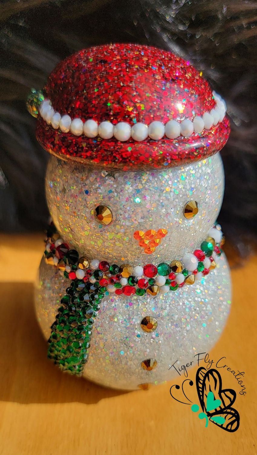 Snowman Trinket Container (You choose the colors)