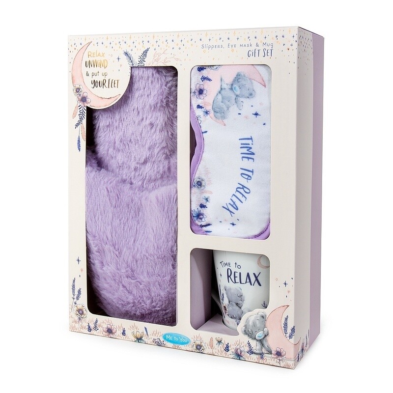 Slippers, mug and eye mask Tatty Ted boxed gift set