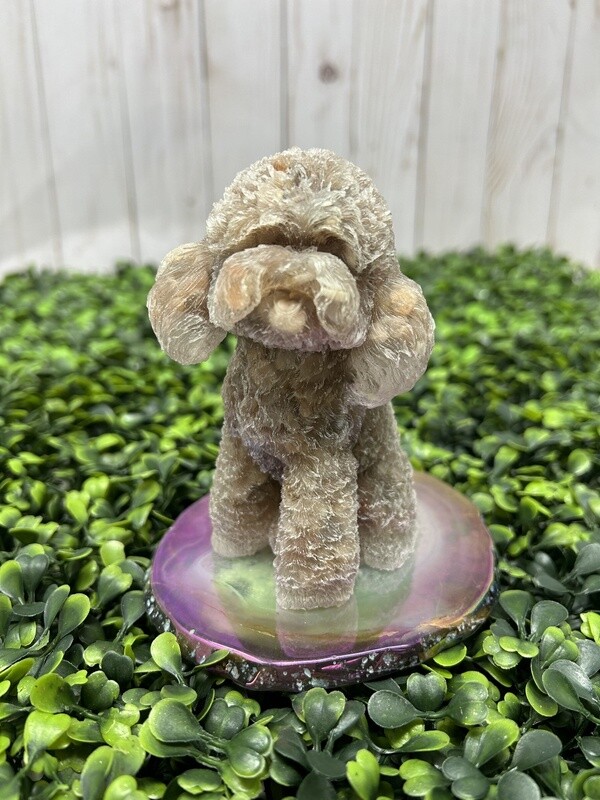 Crystal Resin Poodle - Moonstone