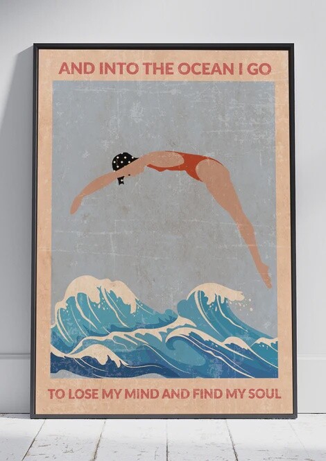 Dive Girl Print