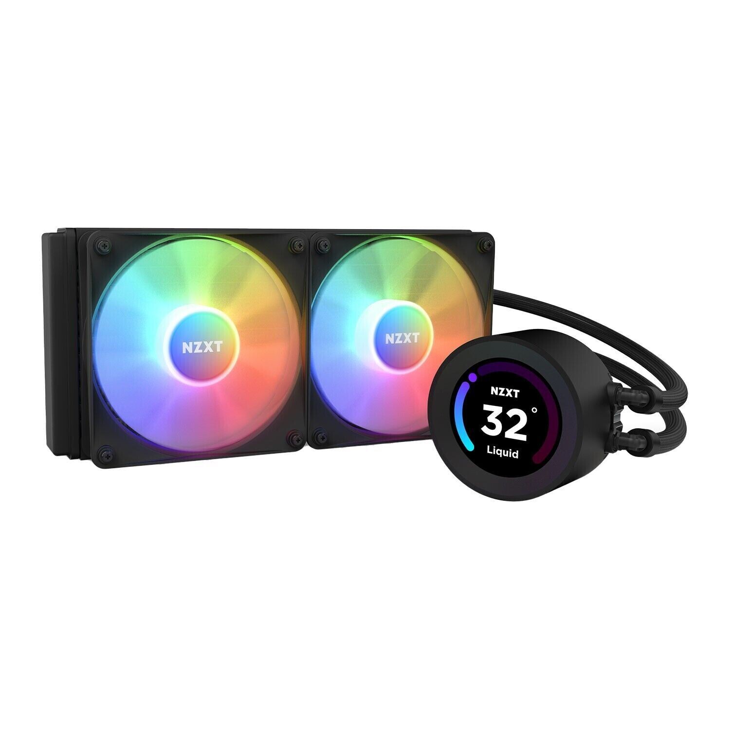 NZXT Kraken Elite 240 RGB Liquid Cooler LCD Display and RGB Fans (Black)