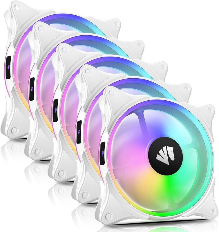ASIAHORSE FS-9002 5 Pack ARGB 120mm Fan (White)