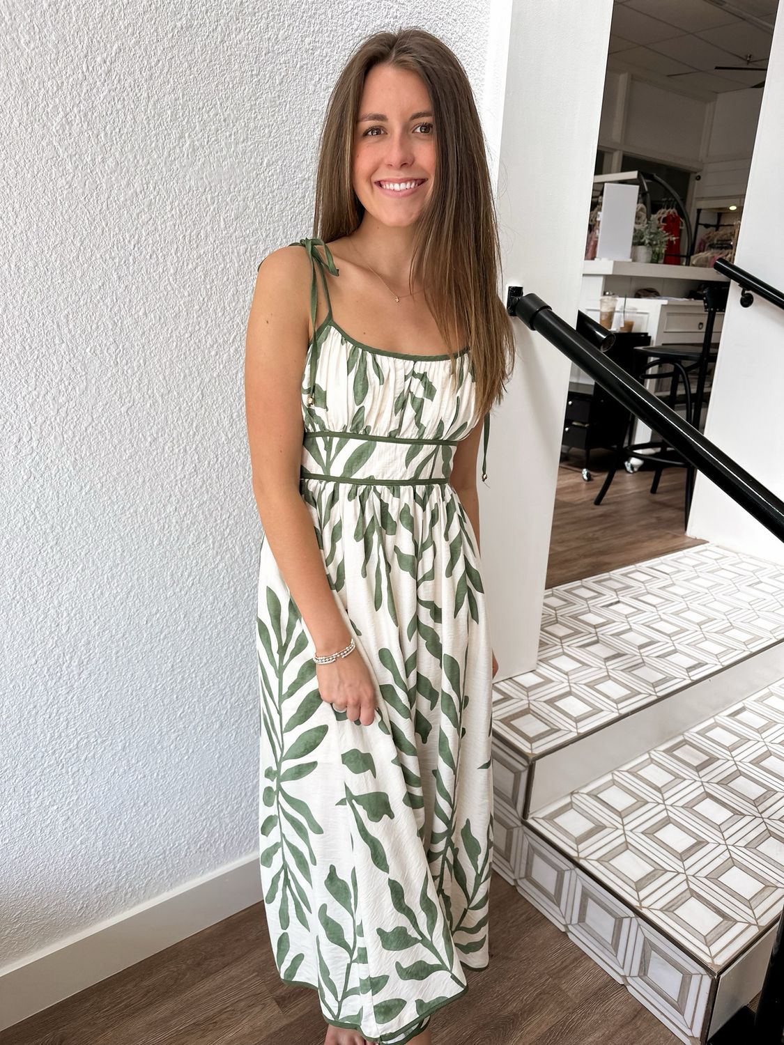Olive Branch Midi Dress